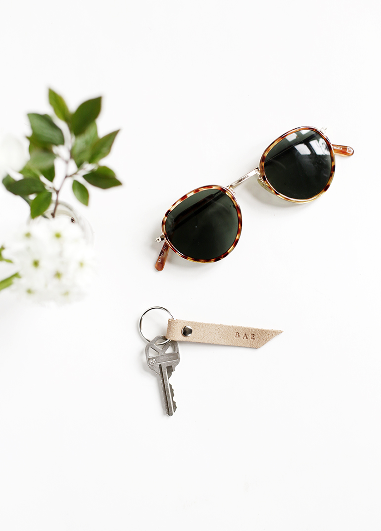 DIY Stamped Leather Keychains - The Merrythought