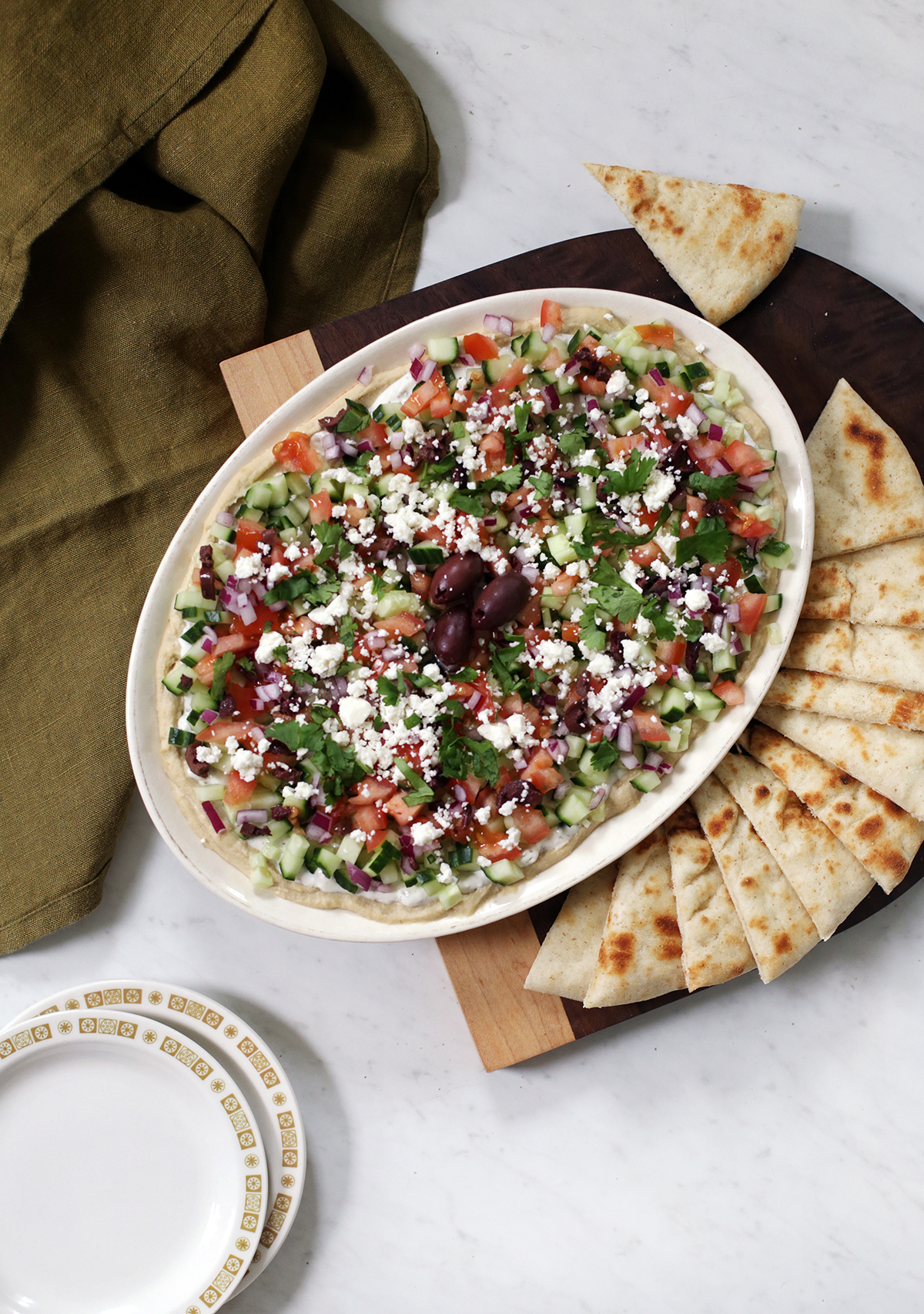 Greek Layered Dip Appetizer - The Merrythought