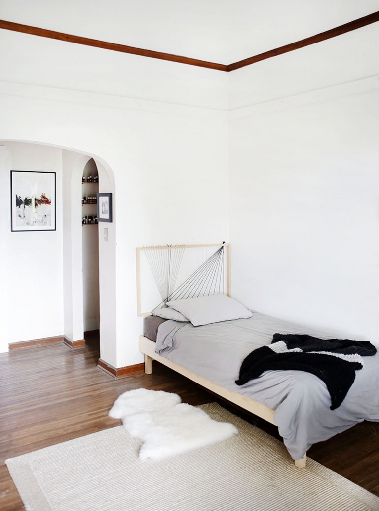 DIY String Headboard - The Merrythought