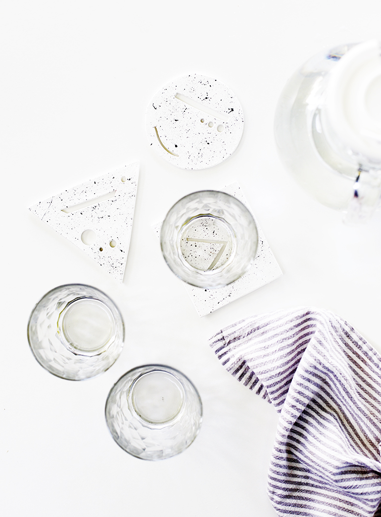 DIY Geometric Splatter Coasters - The Merrythought