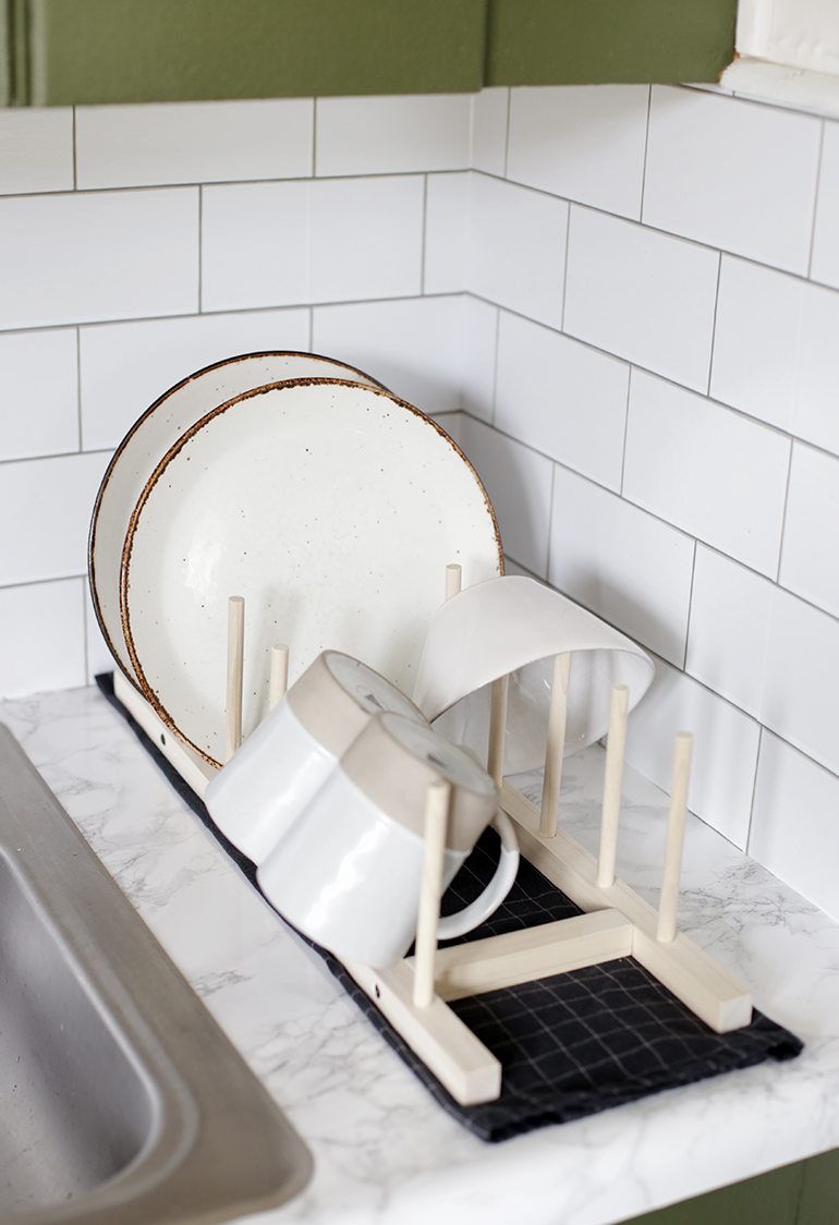DIY Minimal Wooden Dish Rack - The Merrythought