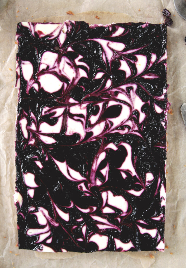Black Raspberry Cheesecake Bars