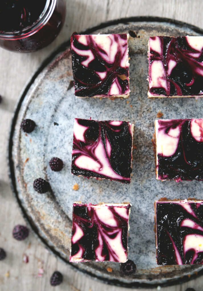 Black Raspberry Cheesecake Bars
