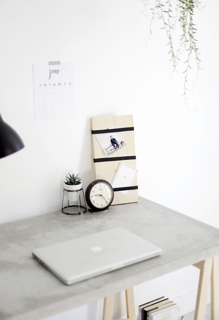 DIY Desk - How to Make Concrete Desktop with Sawhorse Legs