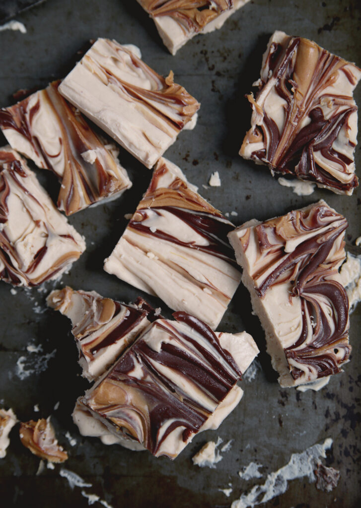 Peanut Butter Nutella Frozen Yogurt Bark