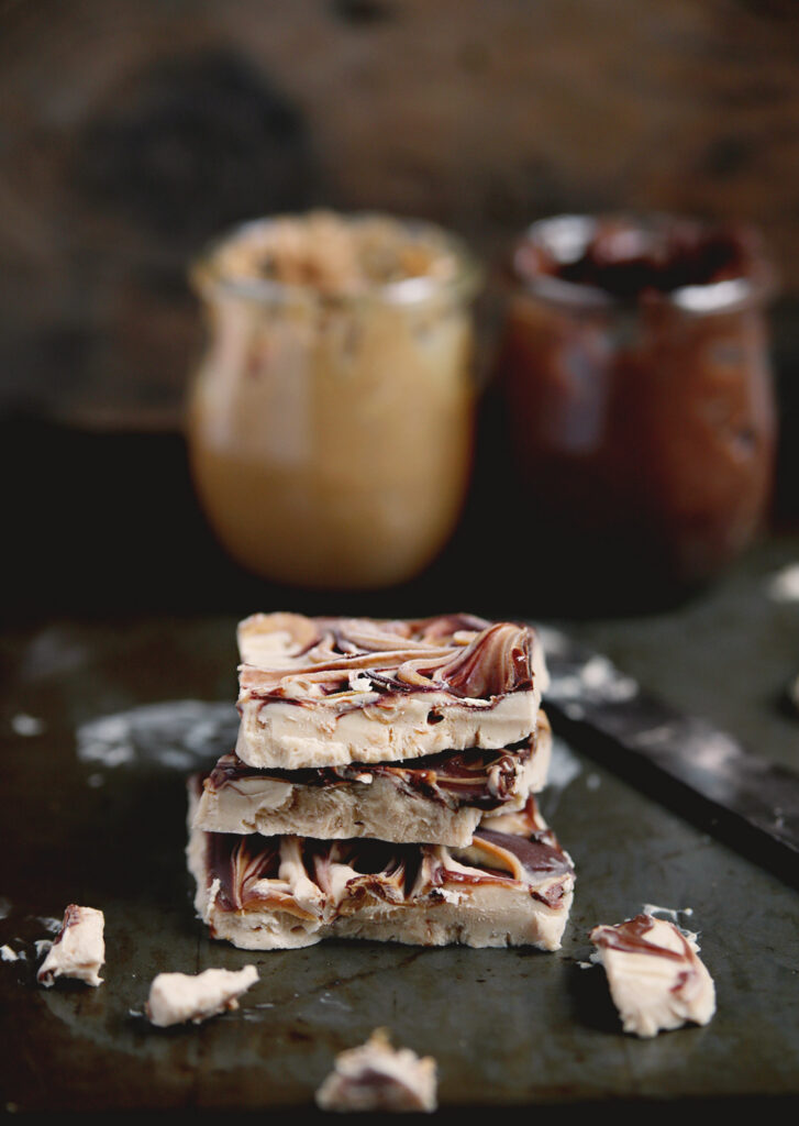 Peanut Butter Nutella Frozen Yogurt Bark